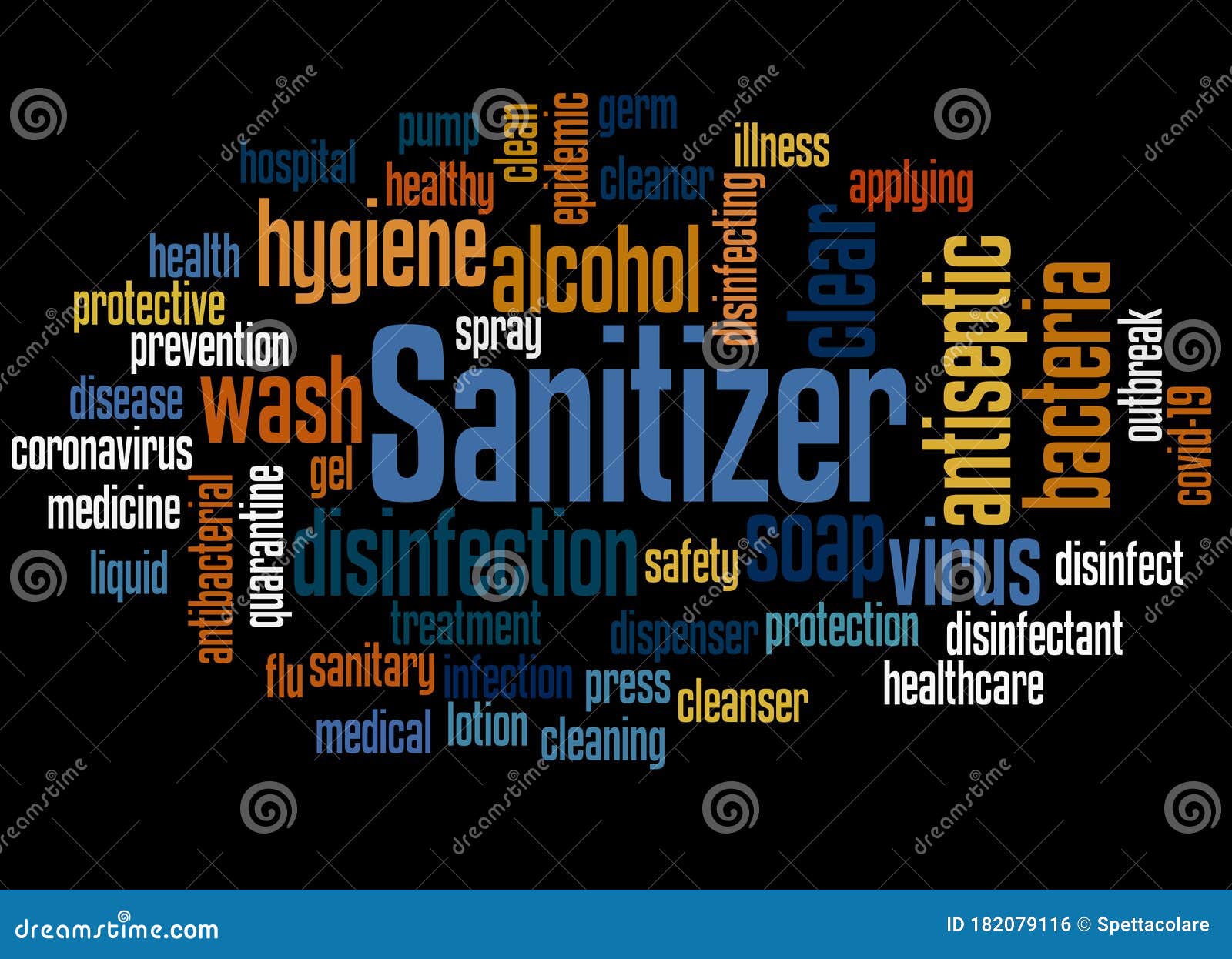 Sanitizer Word Cloud Concept 3 Stock Illustration - Illustration of ...