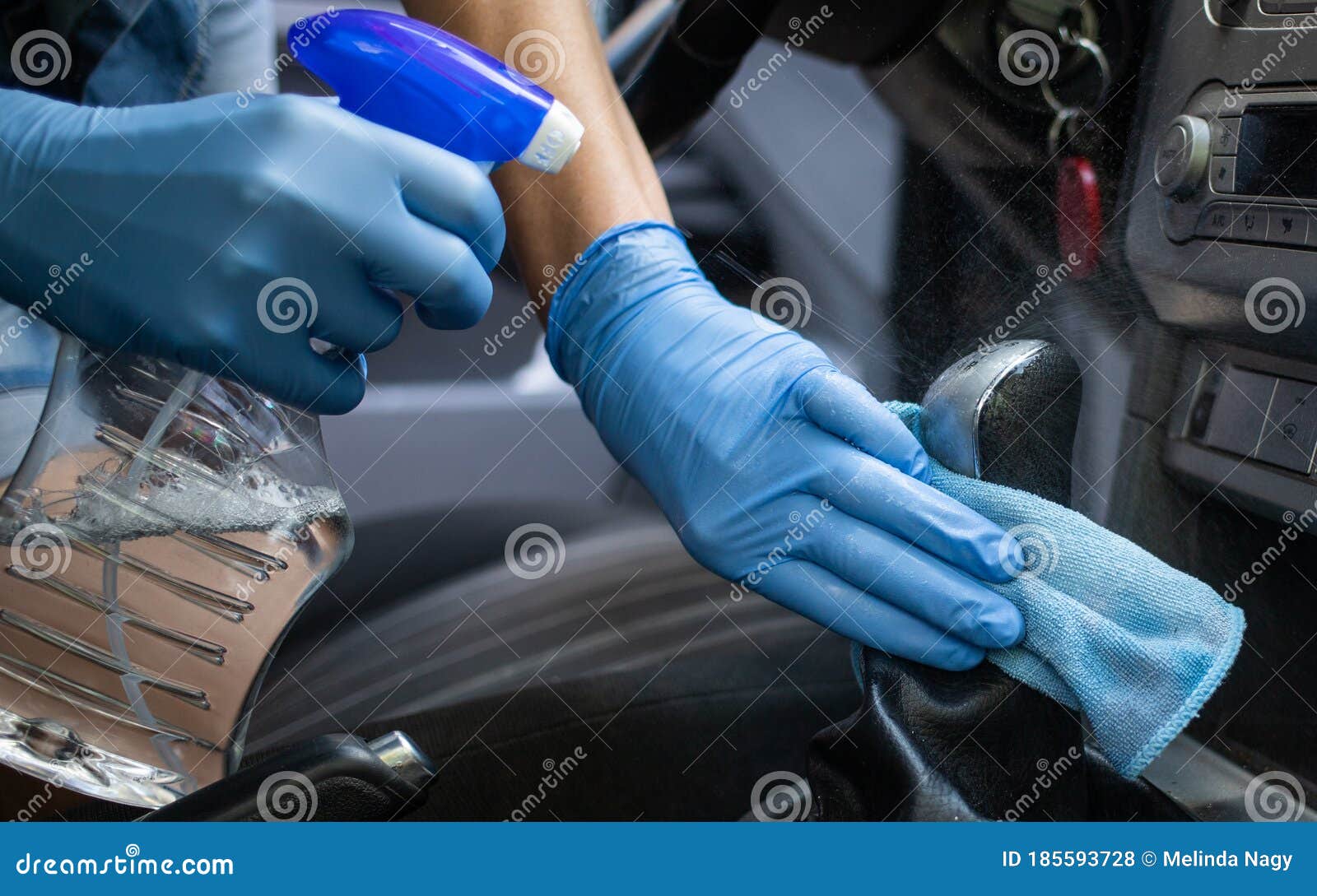 Sanitizing Car Interior Covid Prevention Stock Photo - Image of clean ...