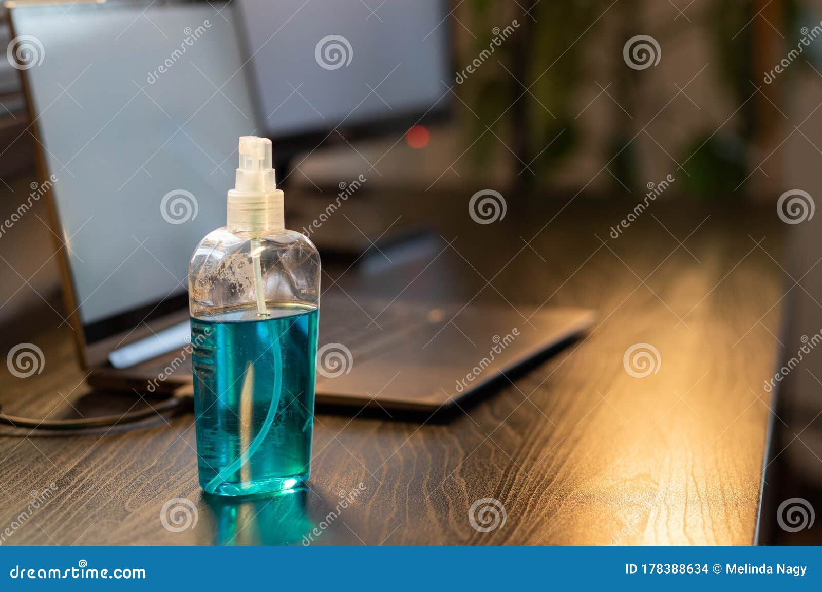 Sanitizing Computer or Laptop Keyboard Coronavirus Protection Stock ...