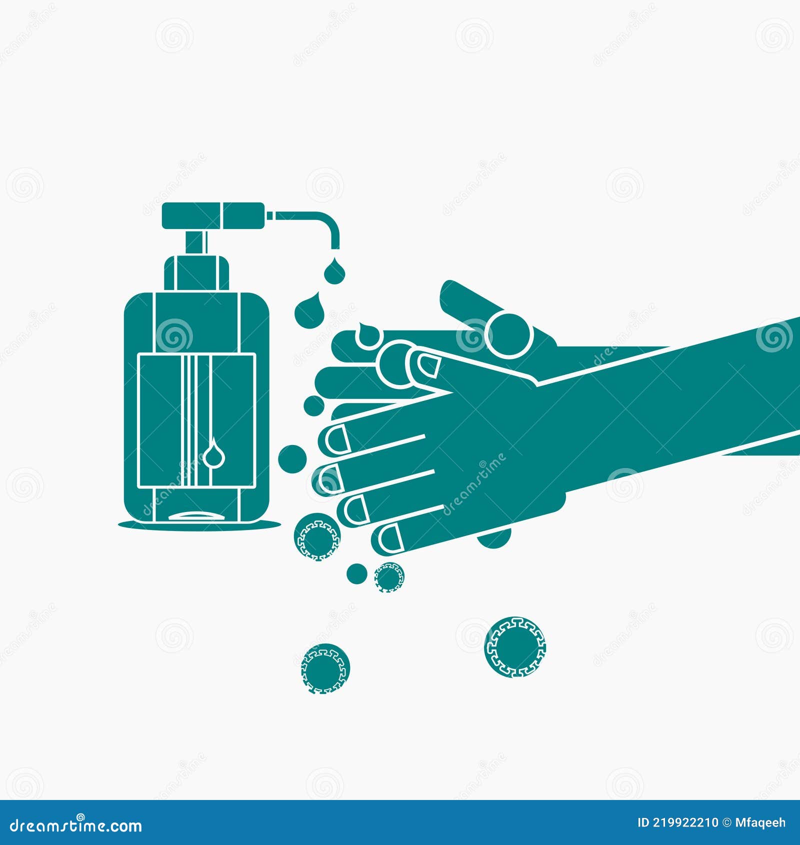 Sanitizing Hands in Monochrome Style Vector Illustration Stock Vector ...