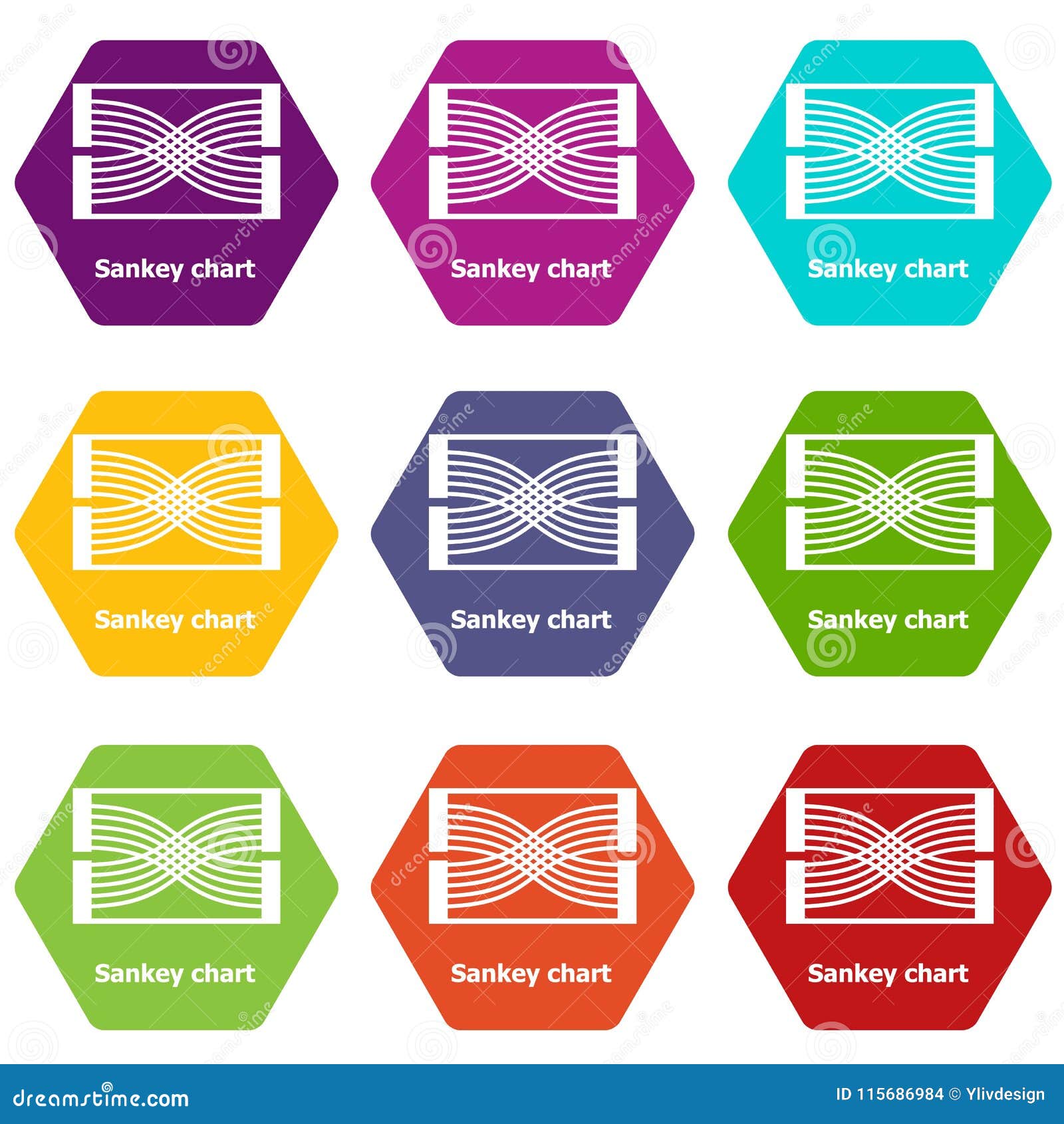 Sankey Chart Icons Set 9 Vector Stock Vector - Illustration of business ...