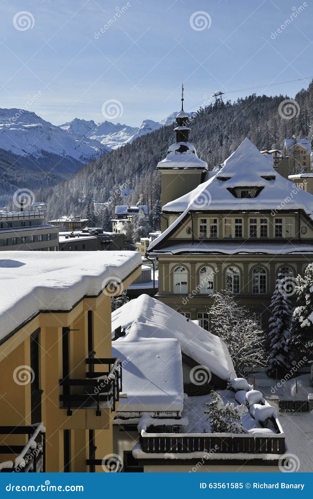 Sankt Moritz editorial image. Image of panorama, clock - 63561585
