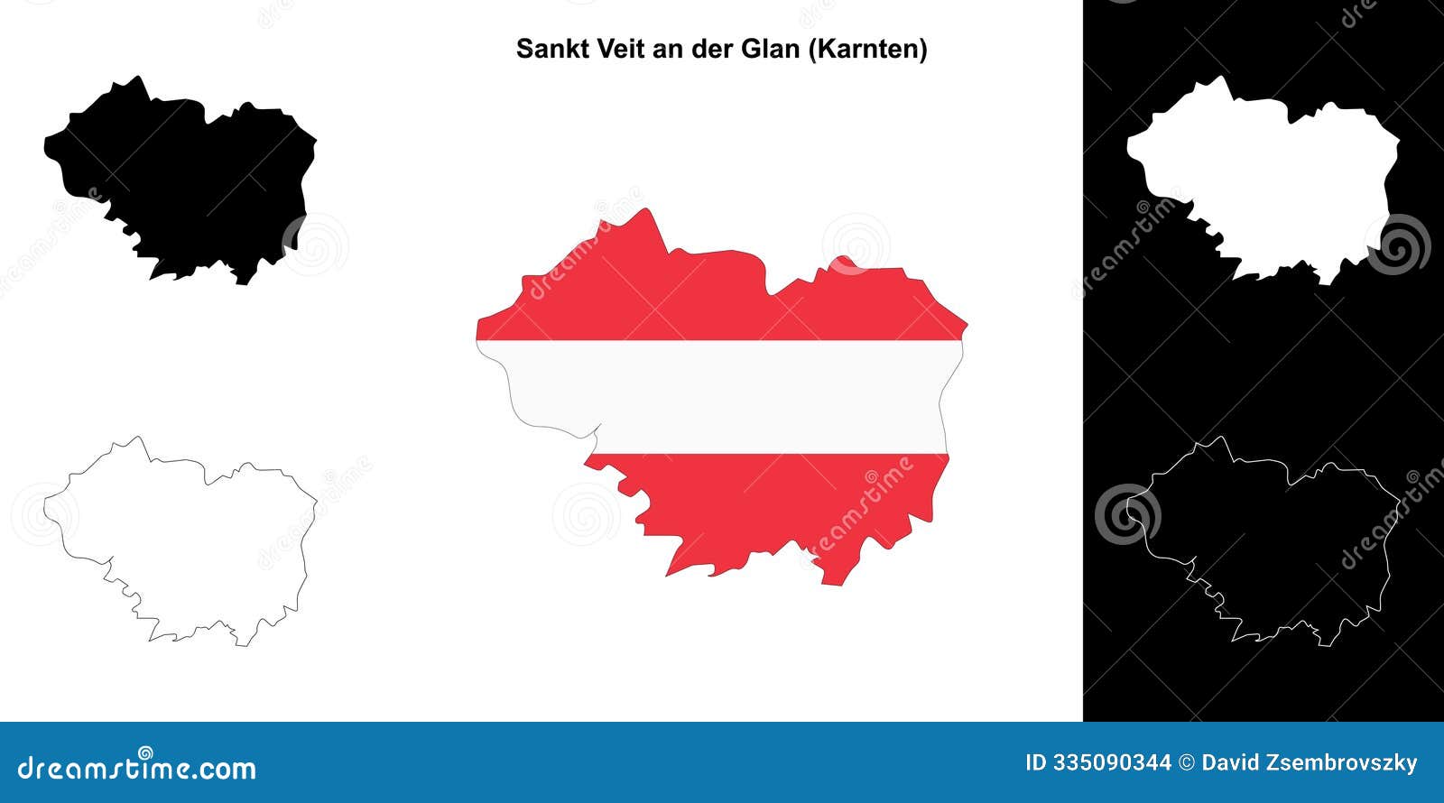 Sankt Veit an Der Glan Outline Map Stock Illustration - Illustration of ...