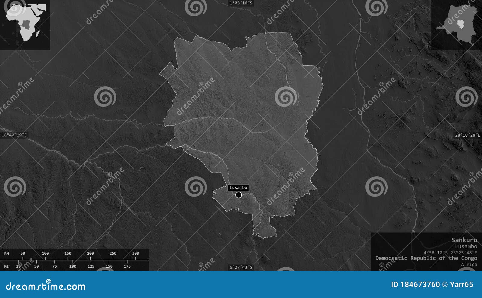 Sankuru, Democratic Republic of the Congo - Composition. Grayscale ...