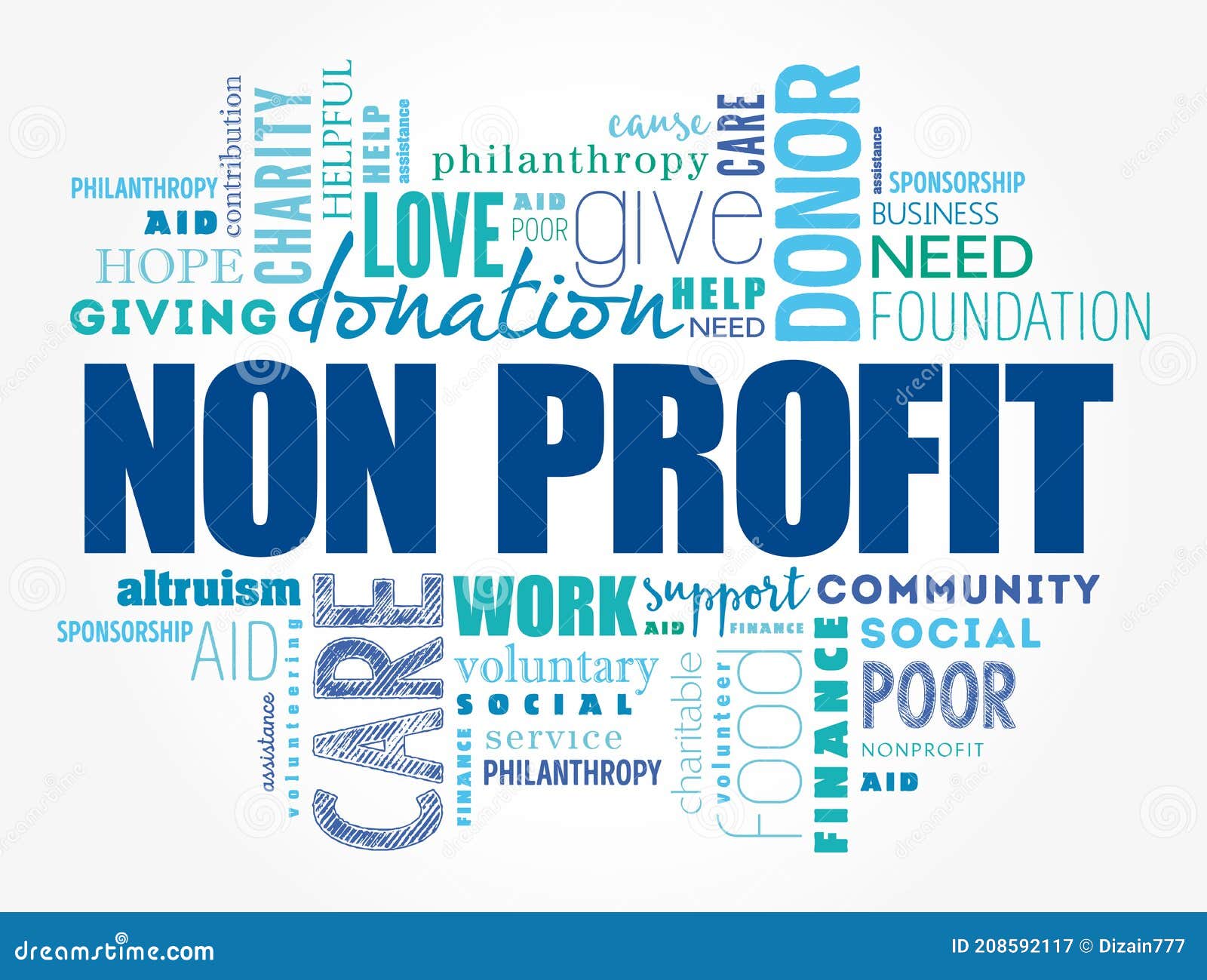 Sans but Lucratif Word Cloud Concept Social Illustration Stock ...