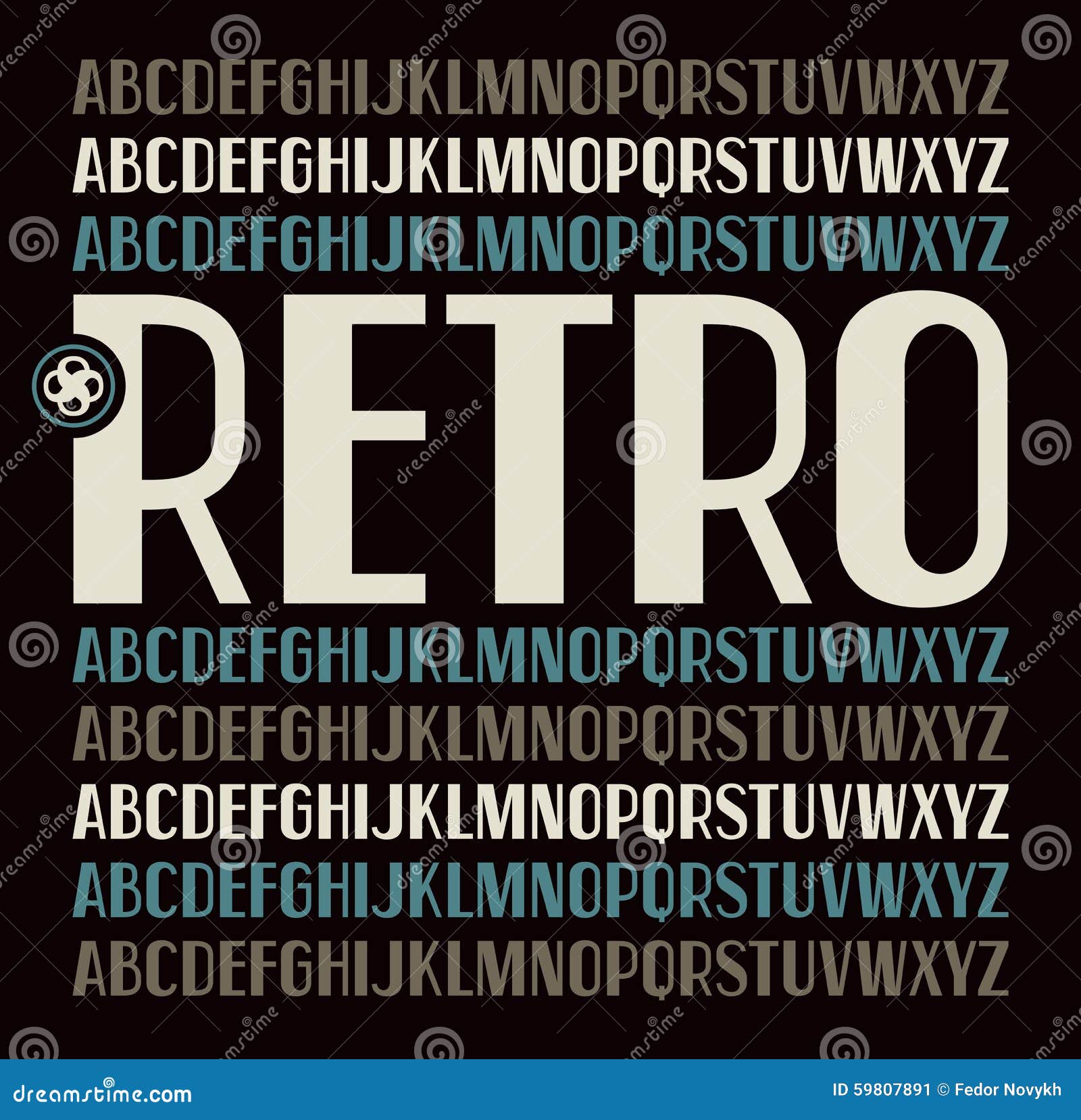 Sans Serif Font in Retro Style Stock Vector - Illustration of graceful ...