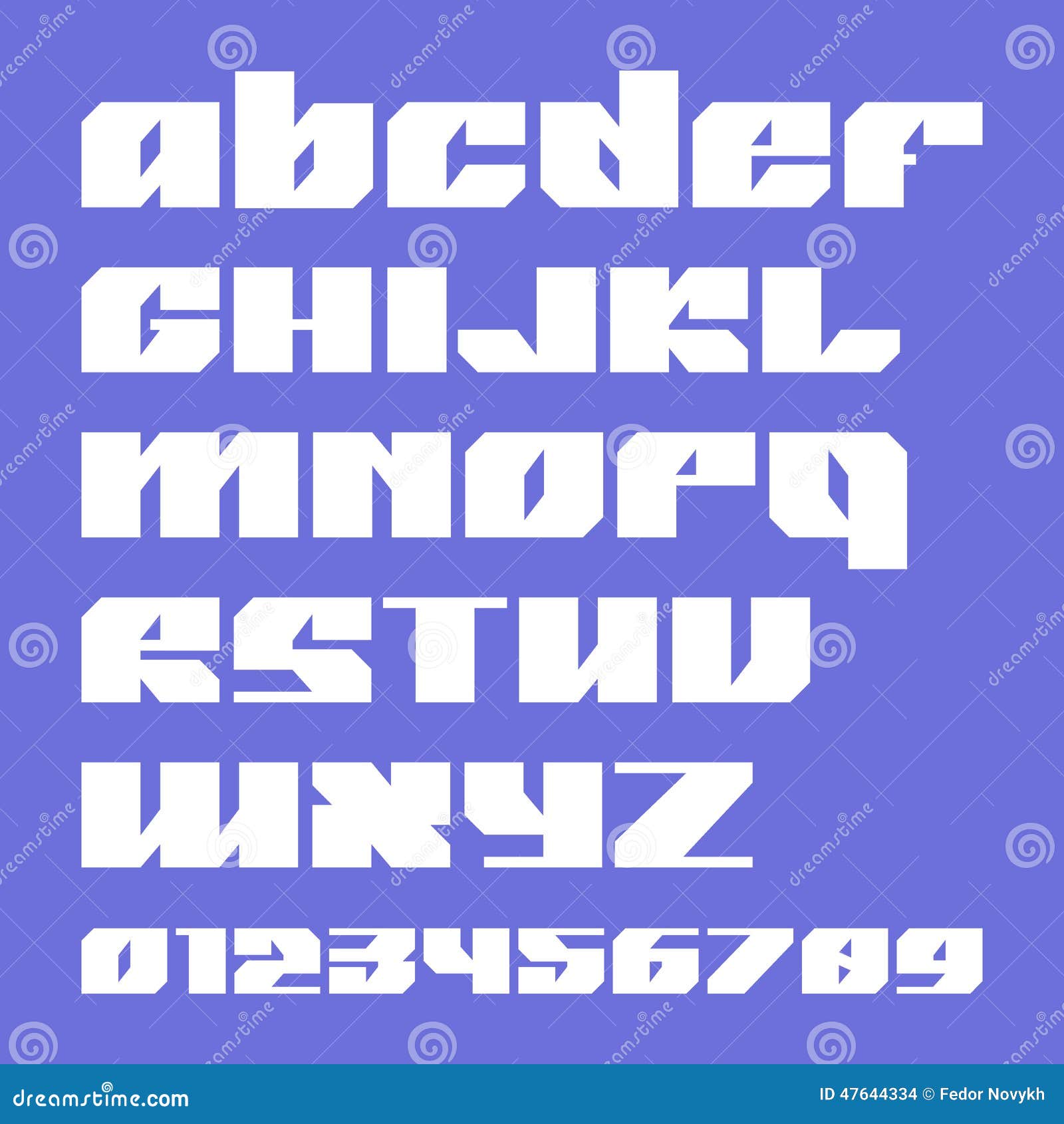 Sans serif geometric font stock vector. Illustration of bold - 47644334