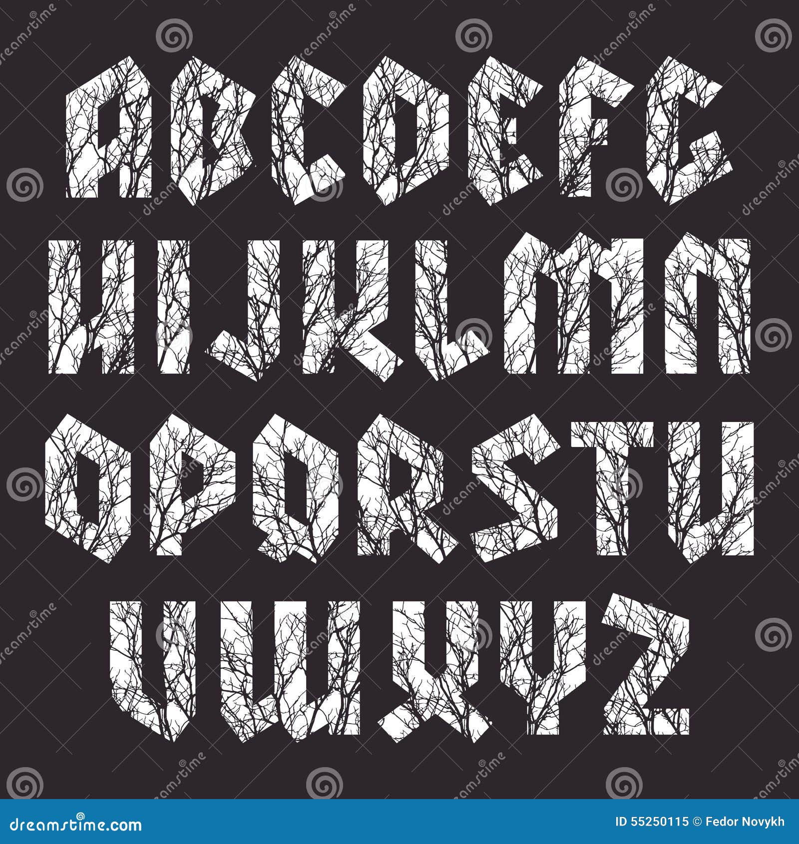Sans Serif Geometric Font in Gothic Style Stock Vector - Illustration ...
