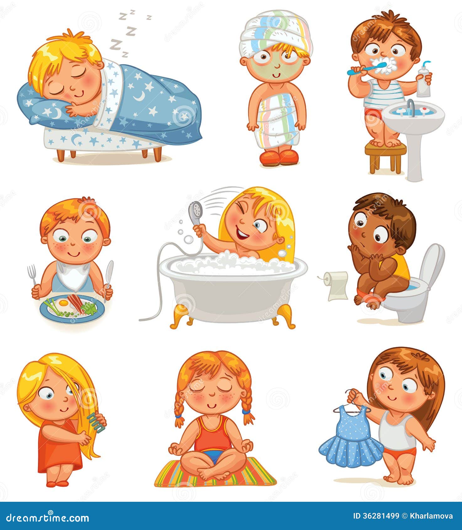 Santé et hygiène illustration de vecteur. Illustration du mignon - 36281499