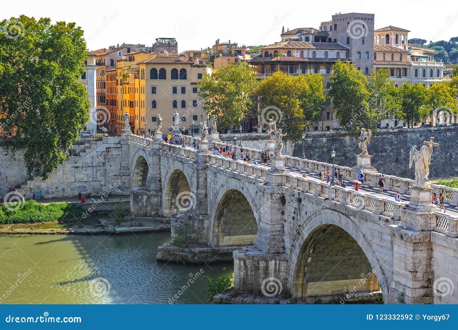 View on Sant`Angelo bridge editorial photography. Image of bridge ...