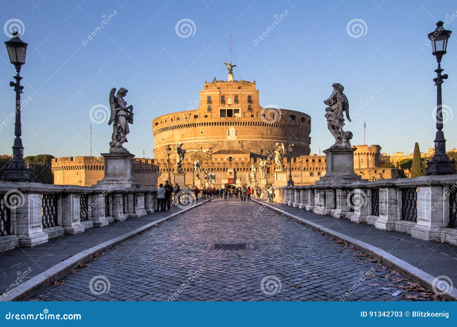 Sant` Angelo Bridge and Sant` Angelo Castel, Rome Editorial Stock Photo ...