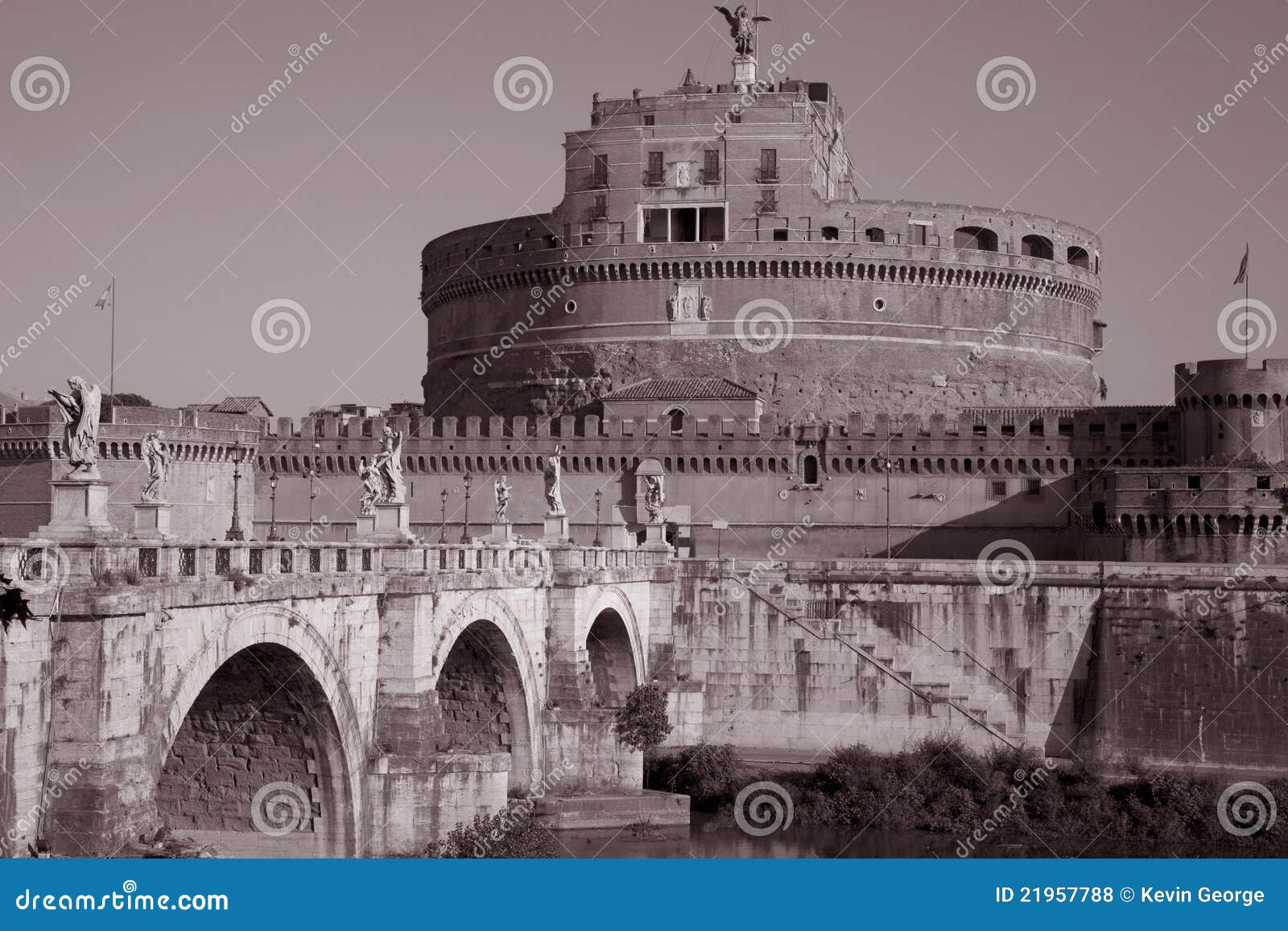 Sant Angelo Castle and Bridge in the Vatican City Stock Photo - Image ...