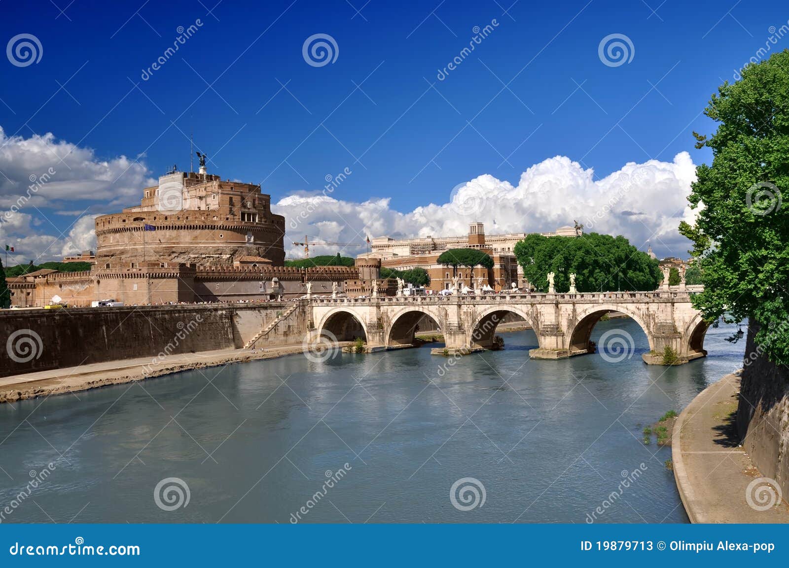 Sant Angelo Castle and Front Bridge Stock Image - Image of building ...