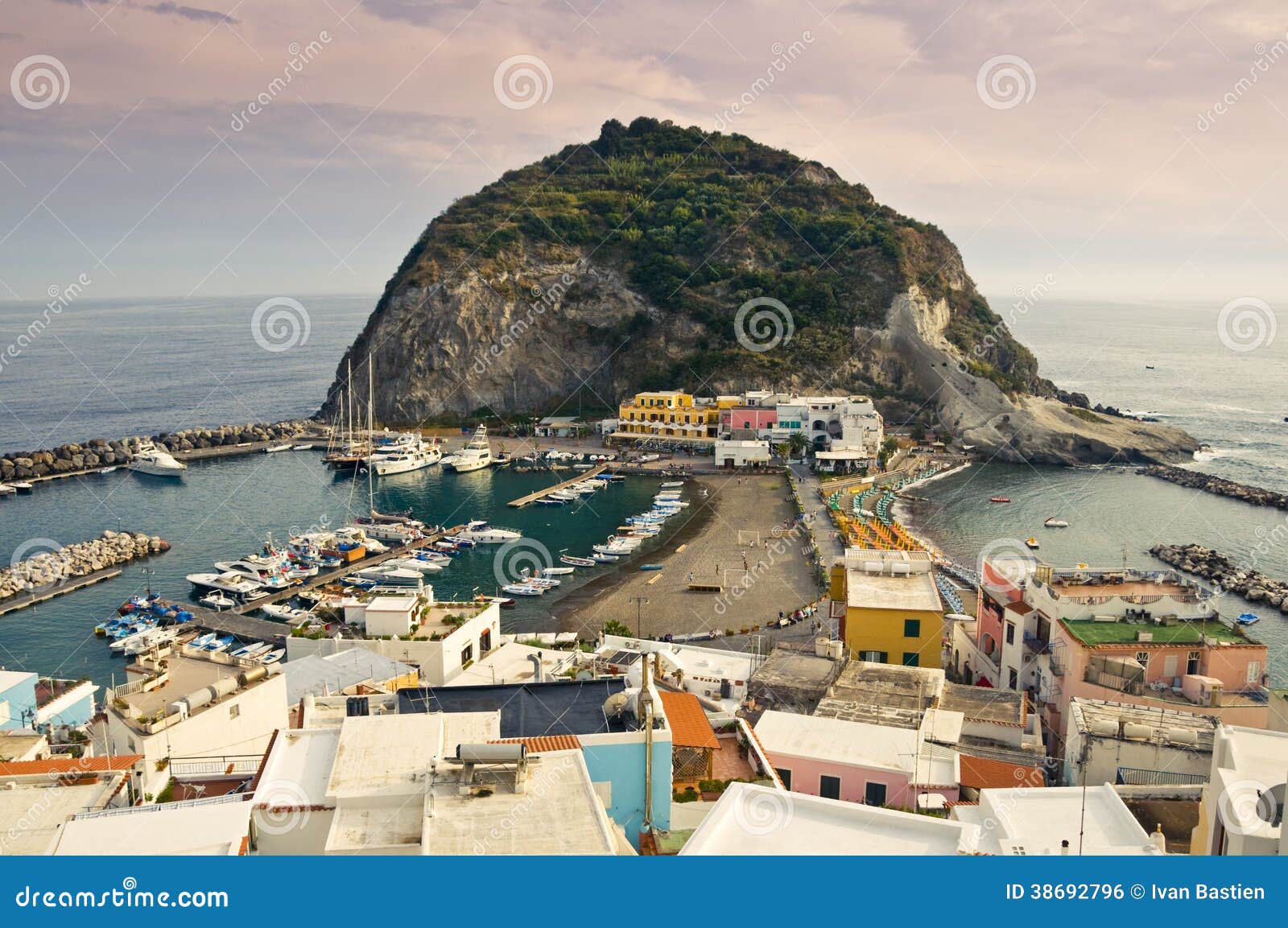 Sant Angelo on Ischia Island, Italy Stock Photo - Image of hill, ischia ...