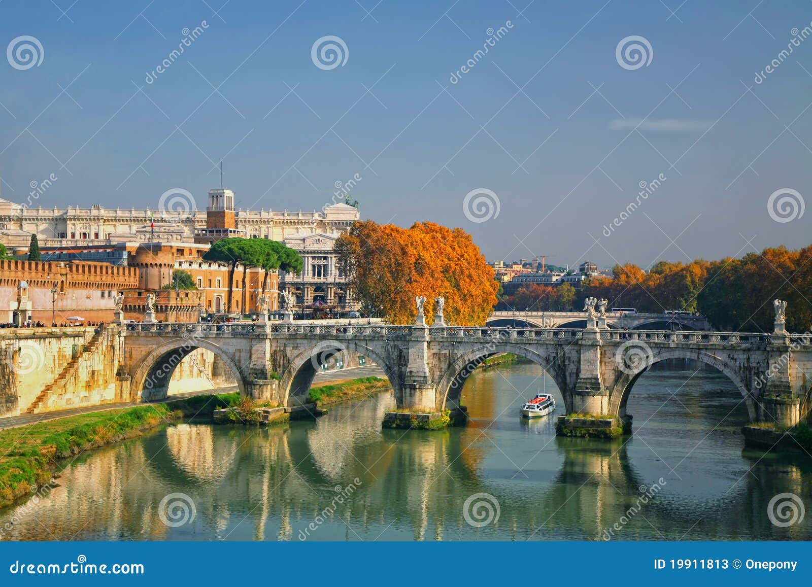 Sant Angelo S Bridge Rome, Italy Stock Image - Image of building ...
