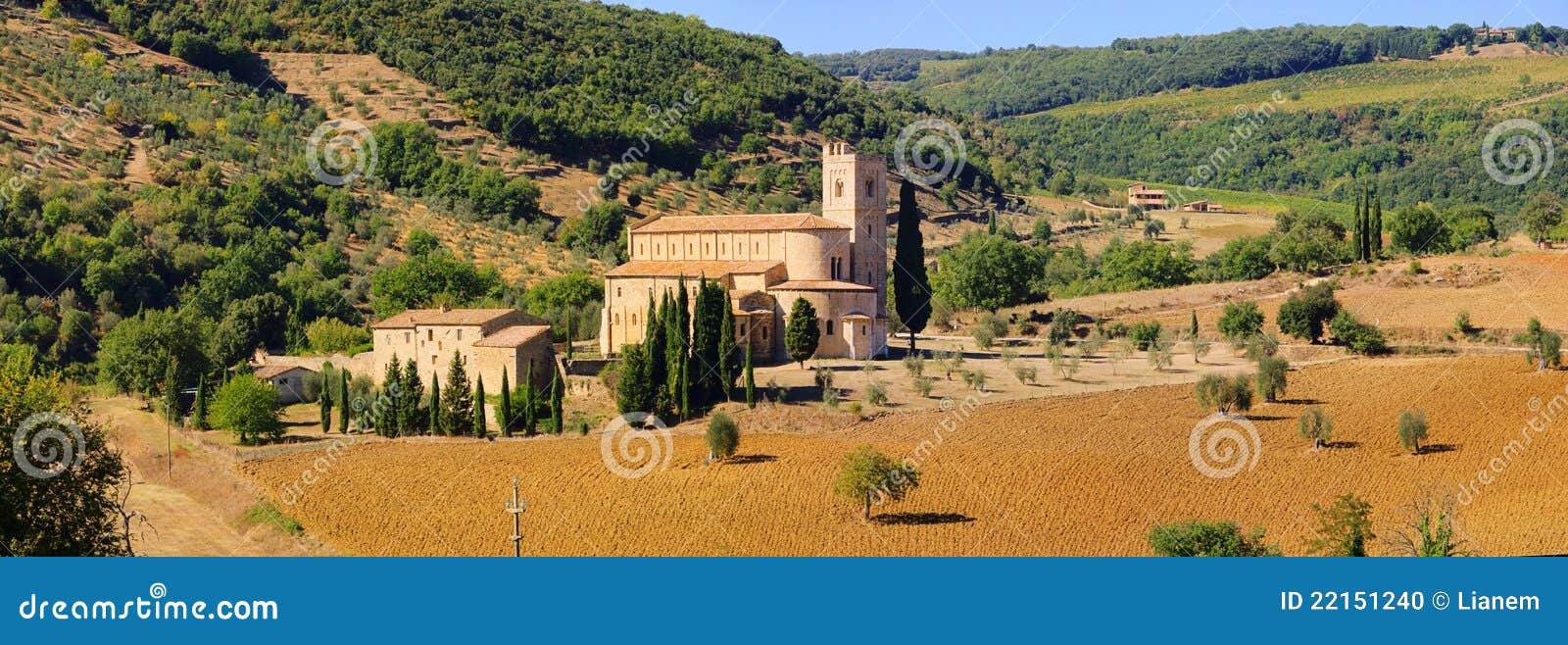 Sant Antimo stock photo. Image of autumn, cypress, tuscany - 22151240