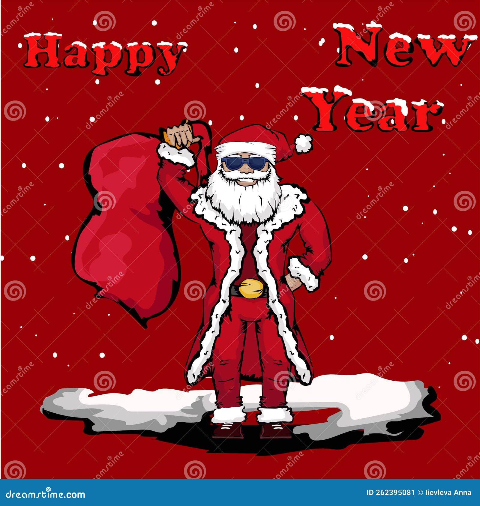 Santa Claus Happy New Year Poster Holidays Stock Vector - Illustration ...