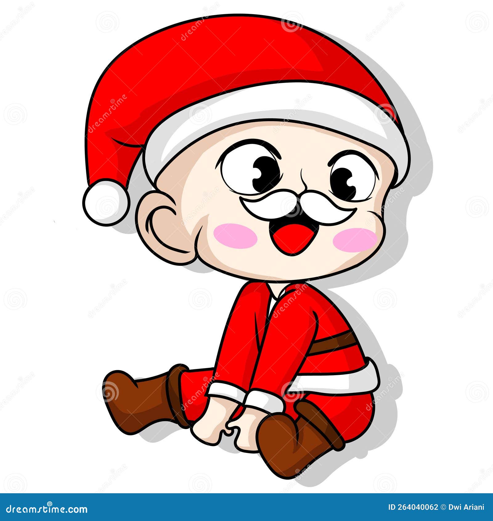 Illustration Art Cute Chibi Baby Boy Santa Claus Character Design Stock ...