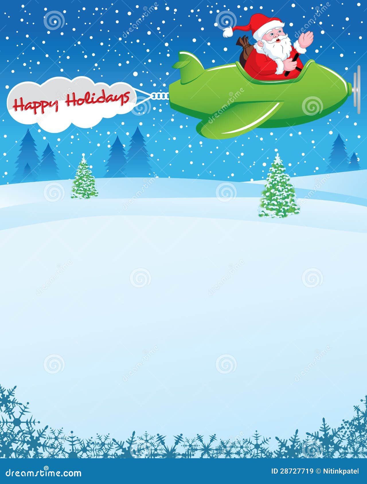 Santa In Airplane With Holiday Wishes Royalty Free Stock Images - Image ...