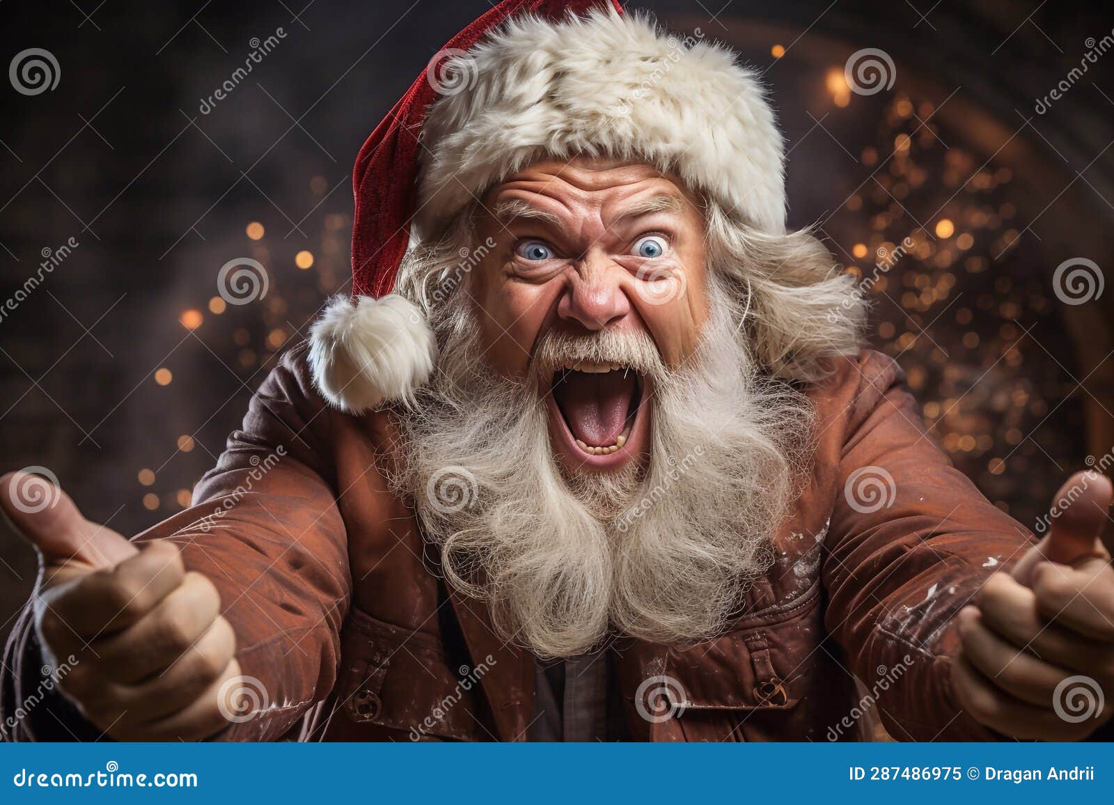 Santa is Angry and Yelling. Bad Santa Stock Illustration - Illustration ...