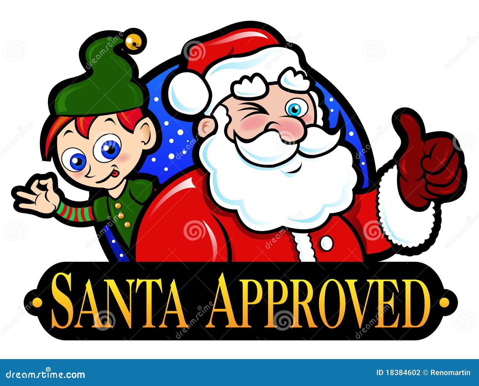 Santa Approved Seal stock vector. Illustration of label - 18384602