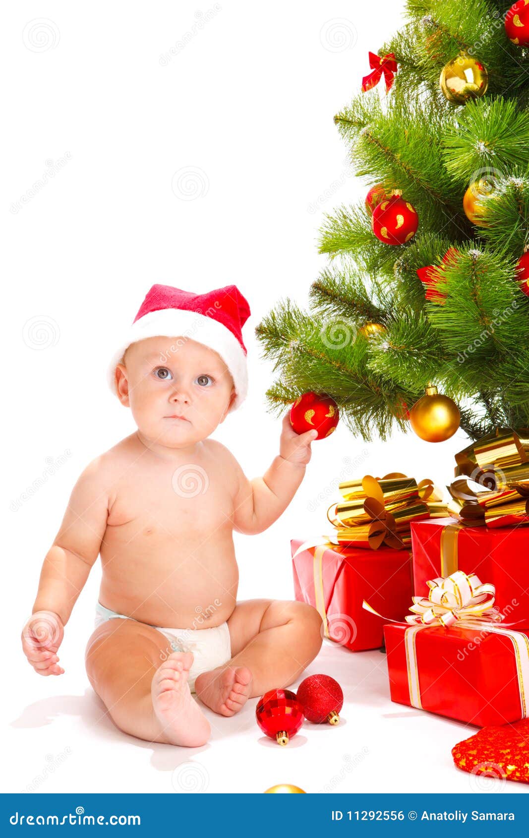 Santa baby stock photo. Image of person, golden, child - 11292556