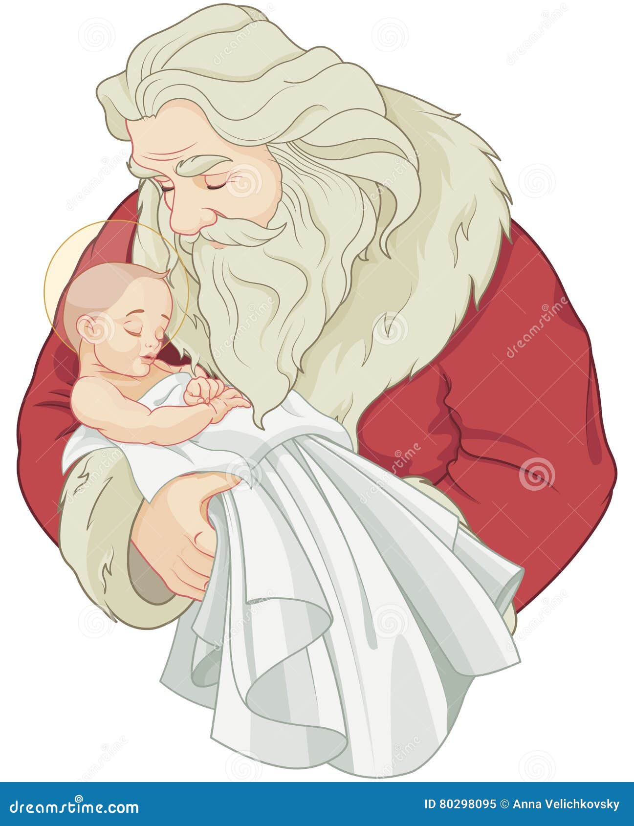 Santa and Baby Jesus stock vector. Illustration of clipart - 80298095