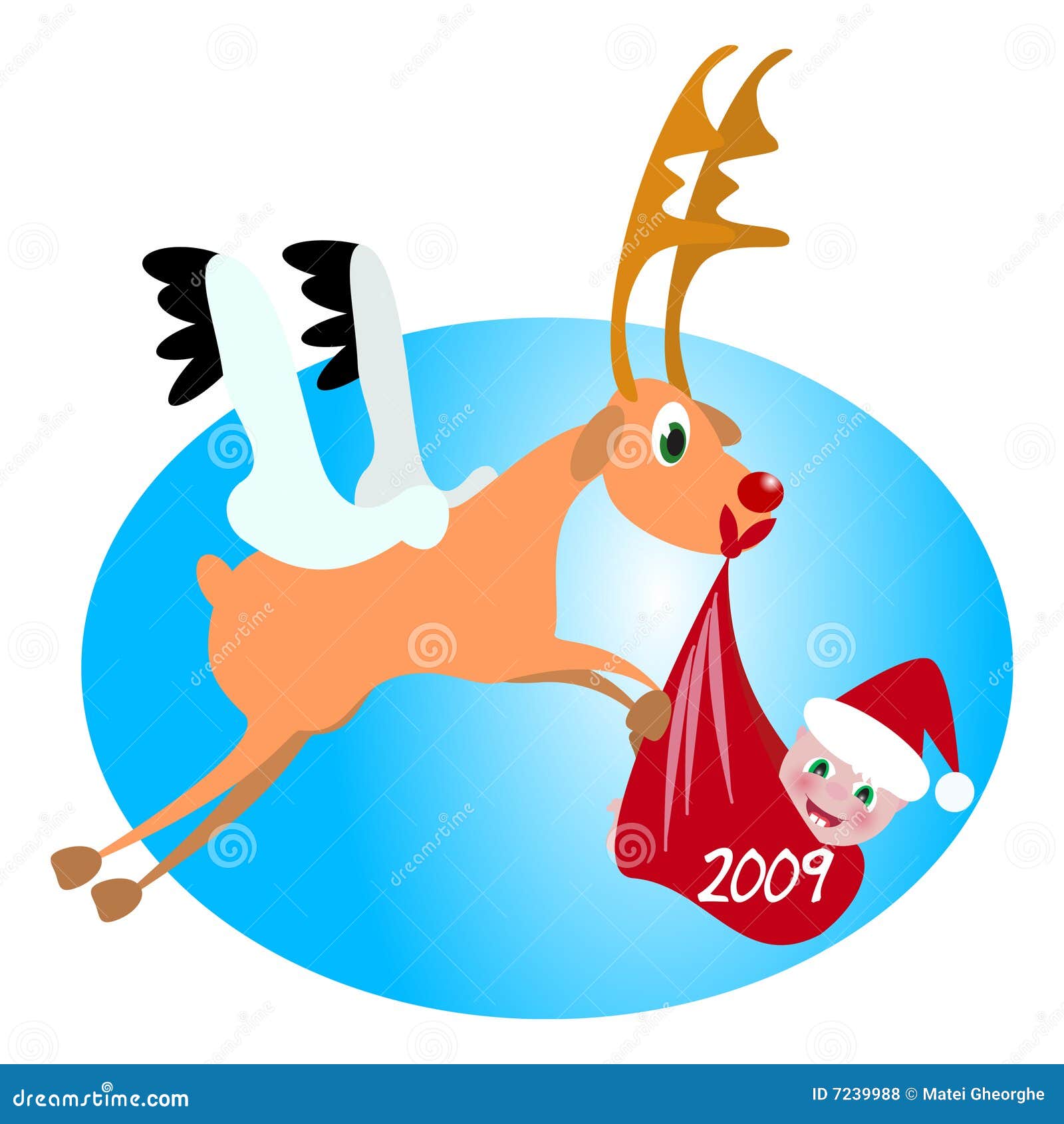 Baby Rudolf Weaving 01 Vector Illustration | CartoonDealer.com #198983106