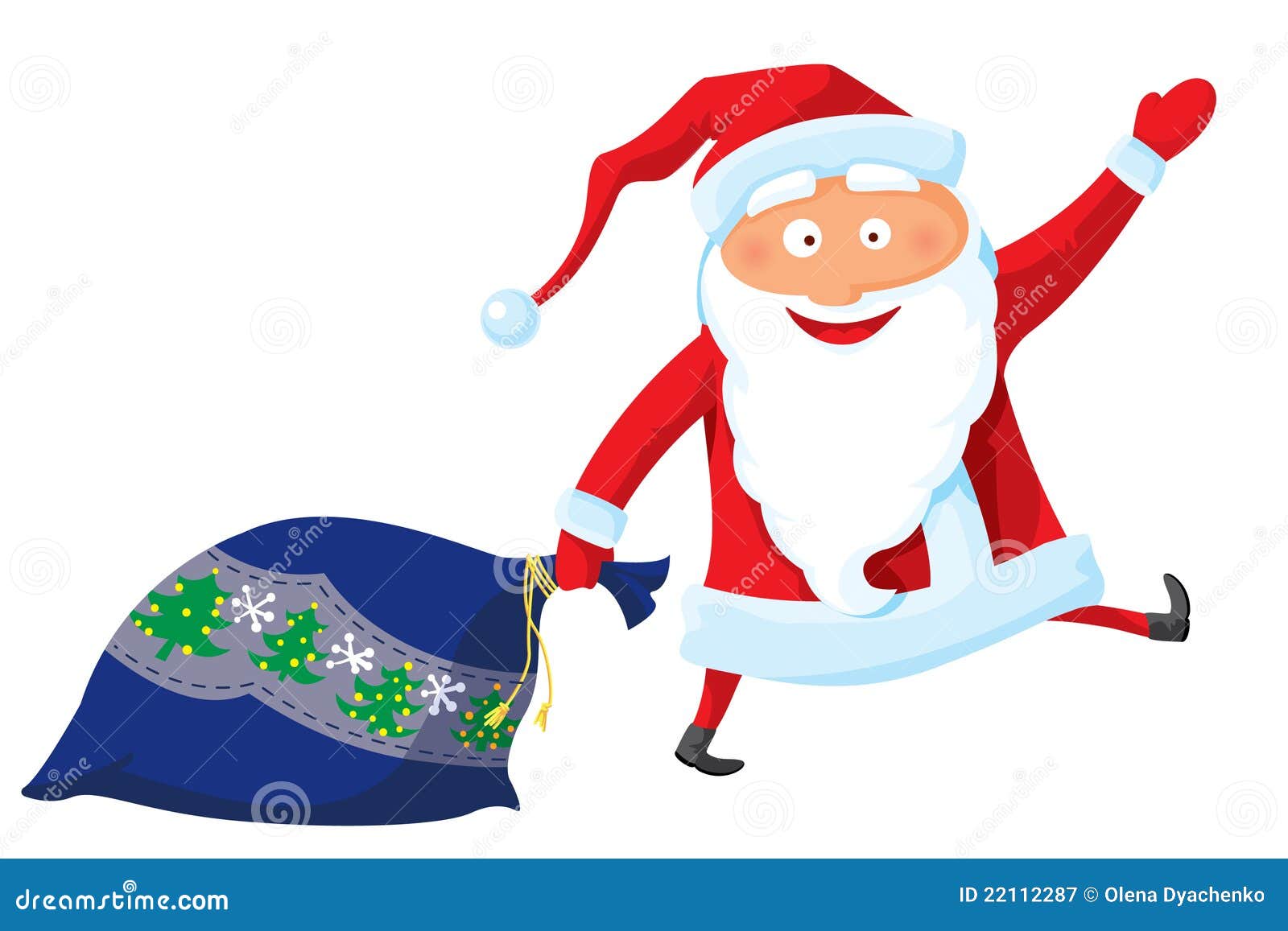 Santa with bag stock vector. Illustration of christmas - 22112287