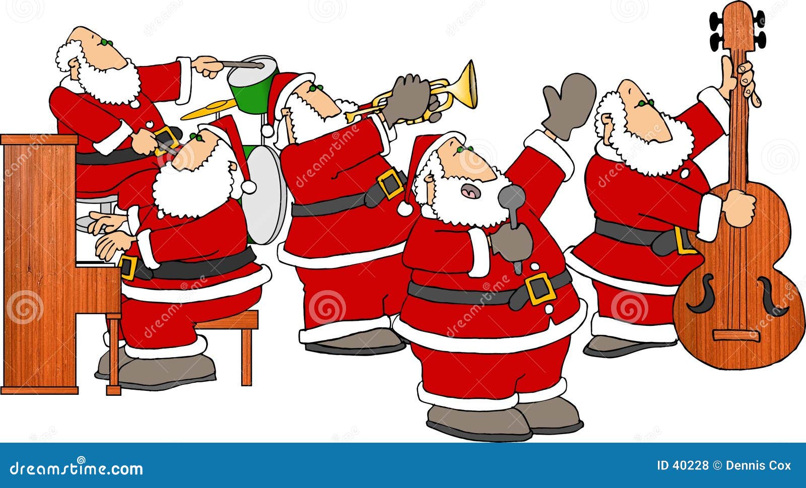 Santa Band stock illustration. Illustration of drum, singer - 40228