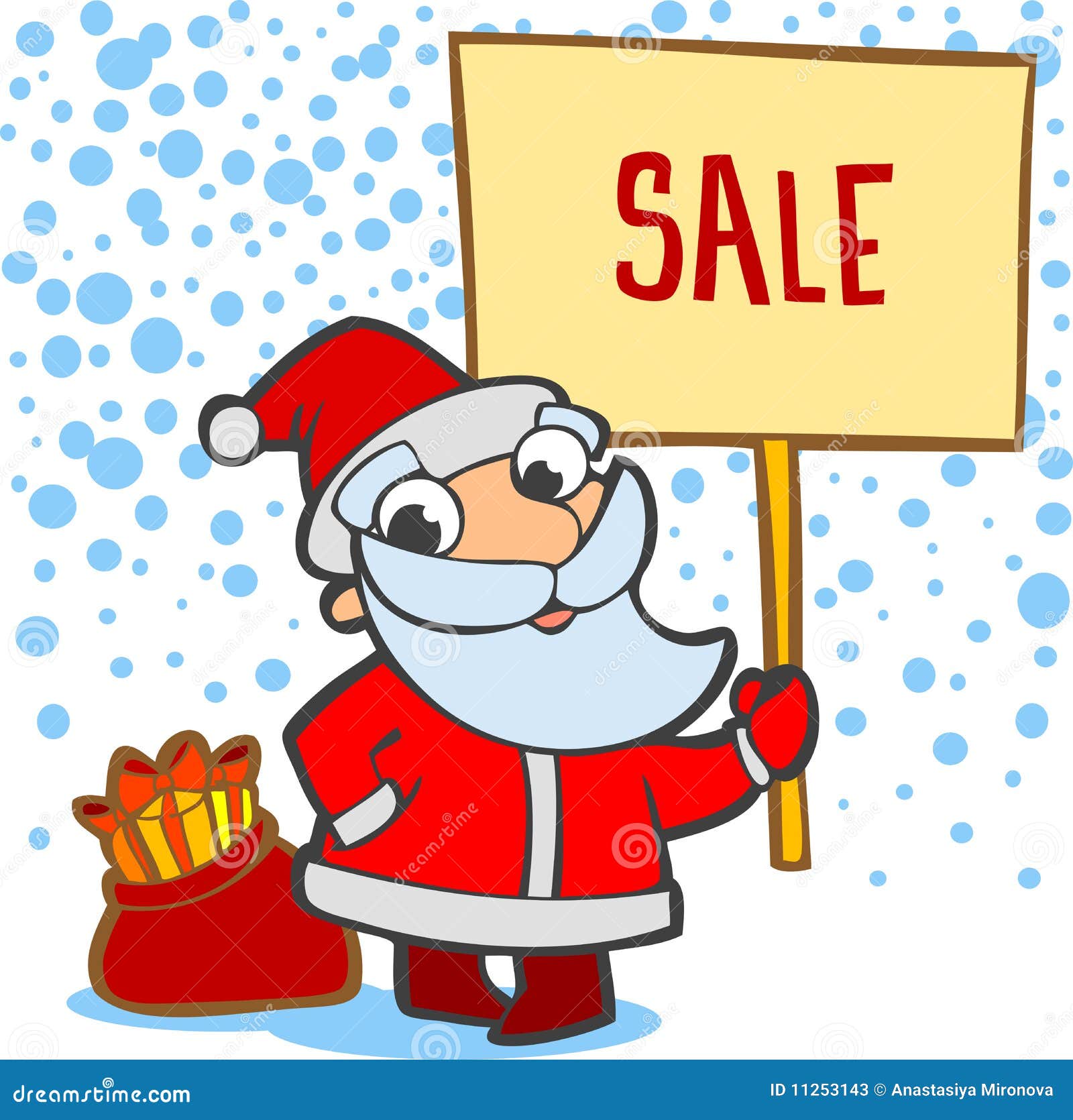 Santa with a banner. stock vector. Illustration of person - 11253143