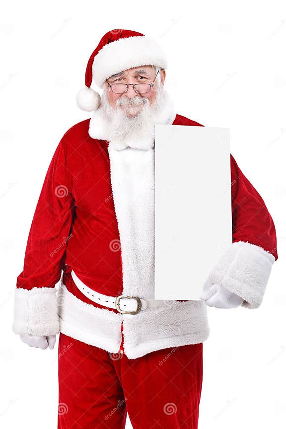 Santa with banner stock image. Image of costume, advert - 22306443