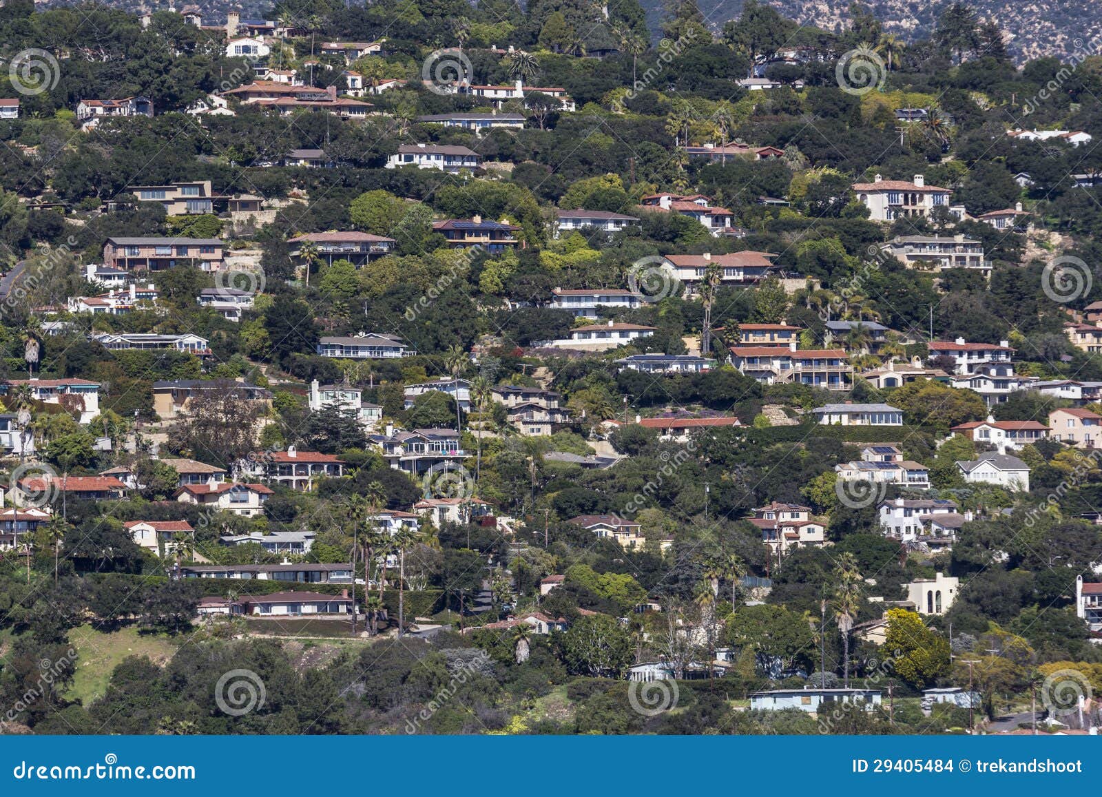 Santa Barbara California Hillside Homes Stock Photo - Image of hilly ...