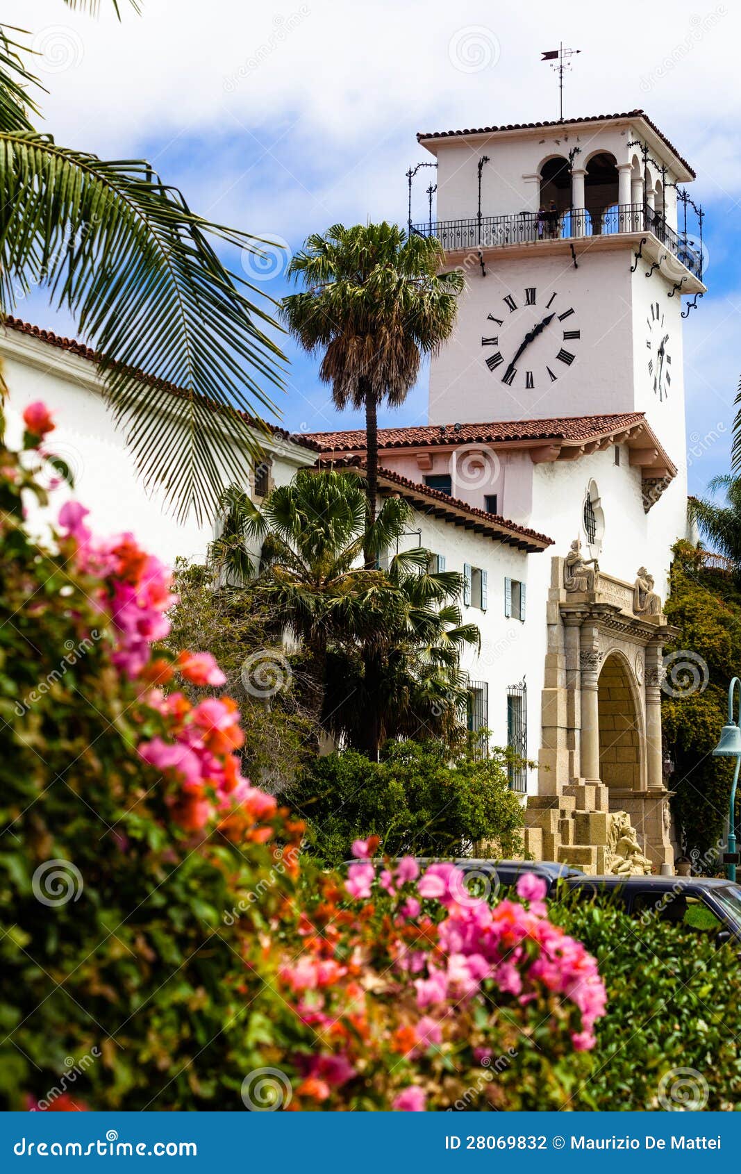 Santa Barbara Courthouse stock photo. Image of tile, destination - 28069832