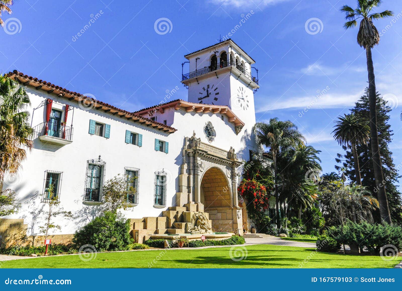 Santa Barbara Courthouse stock image. Image of iconic - 167579103