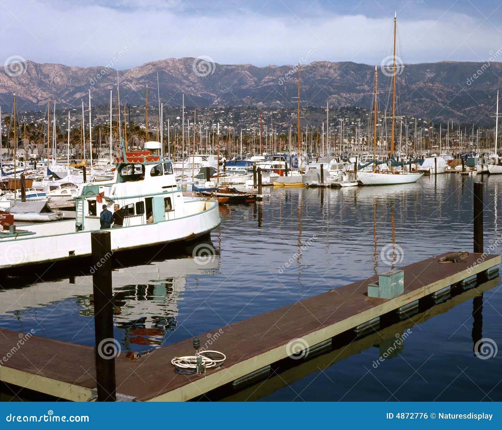 Santa Barbara Harbor stock photo. Image of boats, colorful - 4872776