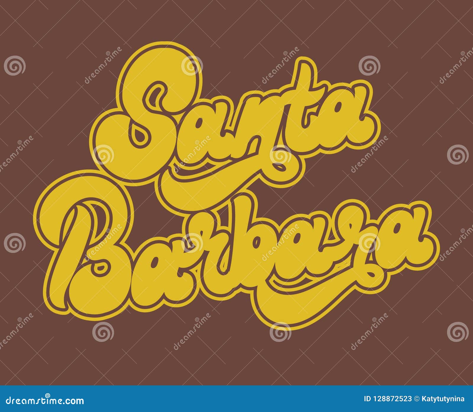 Santa Barbara Letras Manuscritas Del Vector Aisladas Ilustración del ...