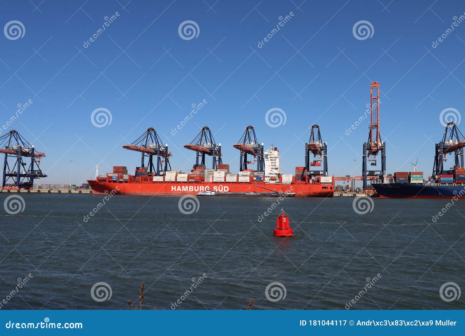 SANTA BARBARA Loading and Unloading Containers in the Maasvlakte Harbor ...