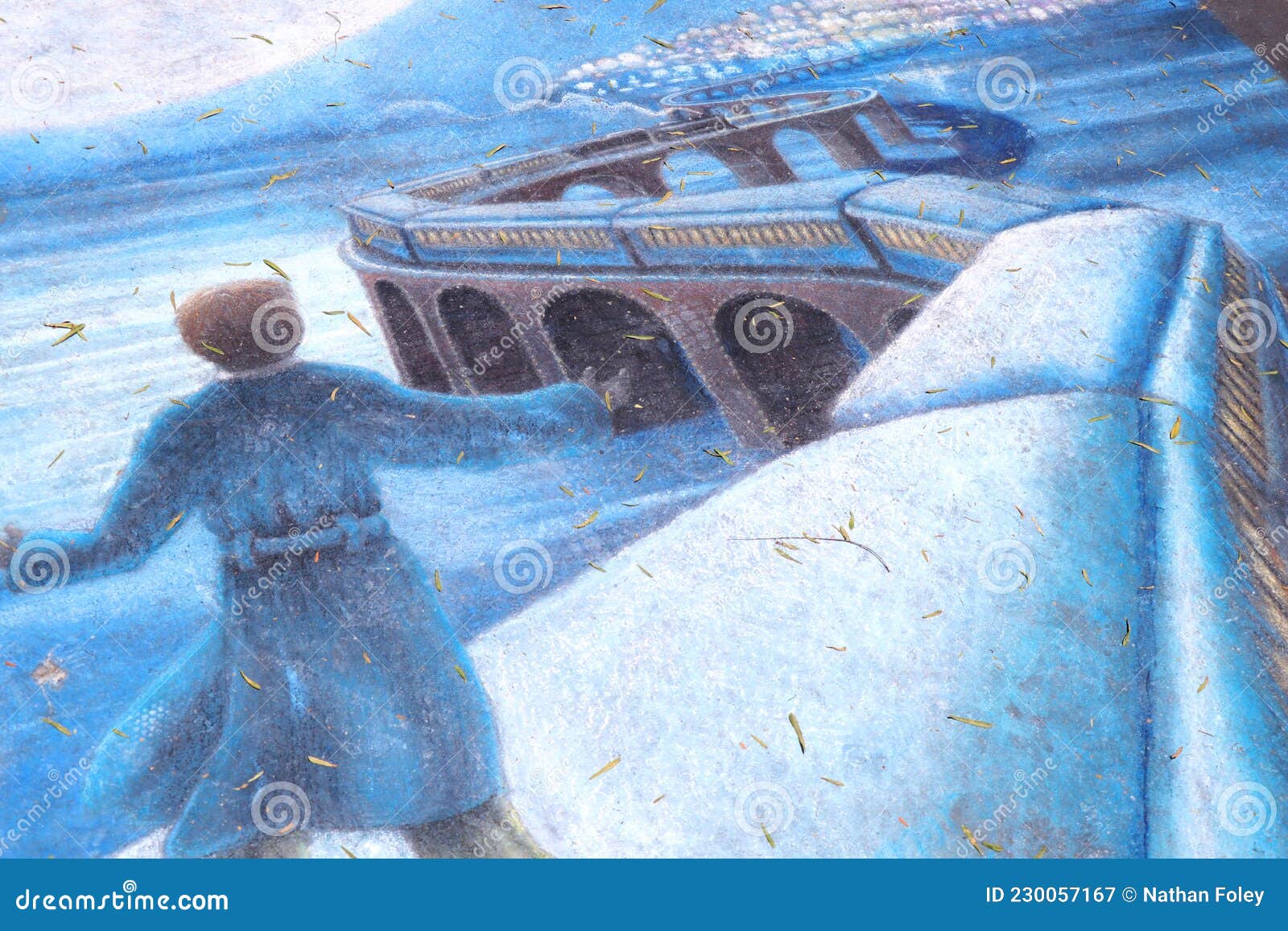 Santa Barbara Mission Chalk Art - Train Editorial Photography - Image ...