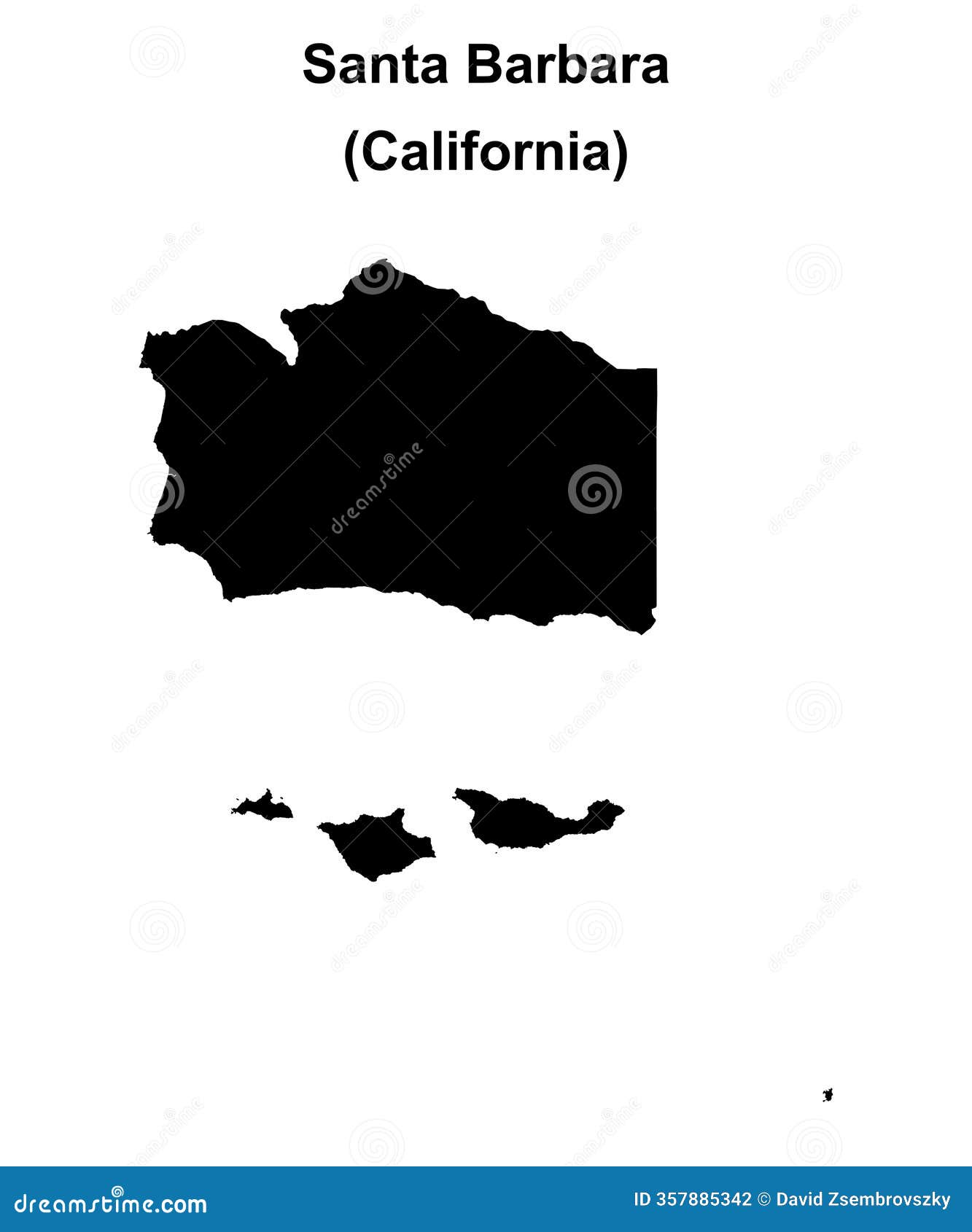 Santa Barbara Skyline Silhouette. Cartoon Vector | CartoonDealer.com ...