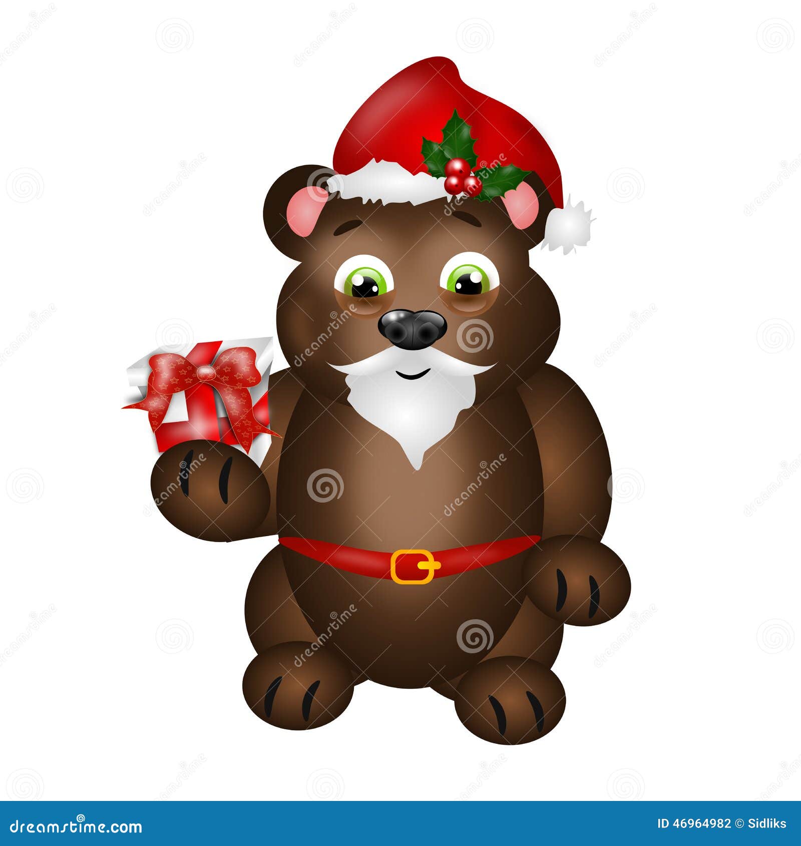 Santa Bear Christmas stock illustration. Illustration of animal - 46964982