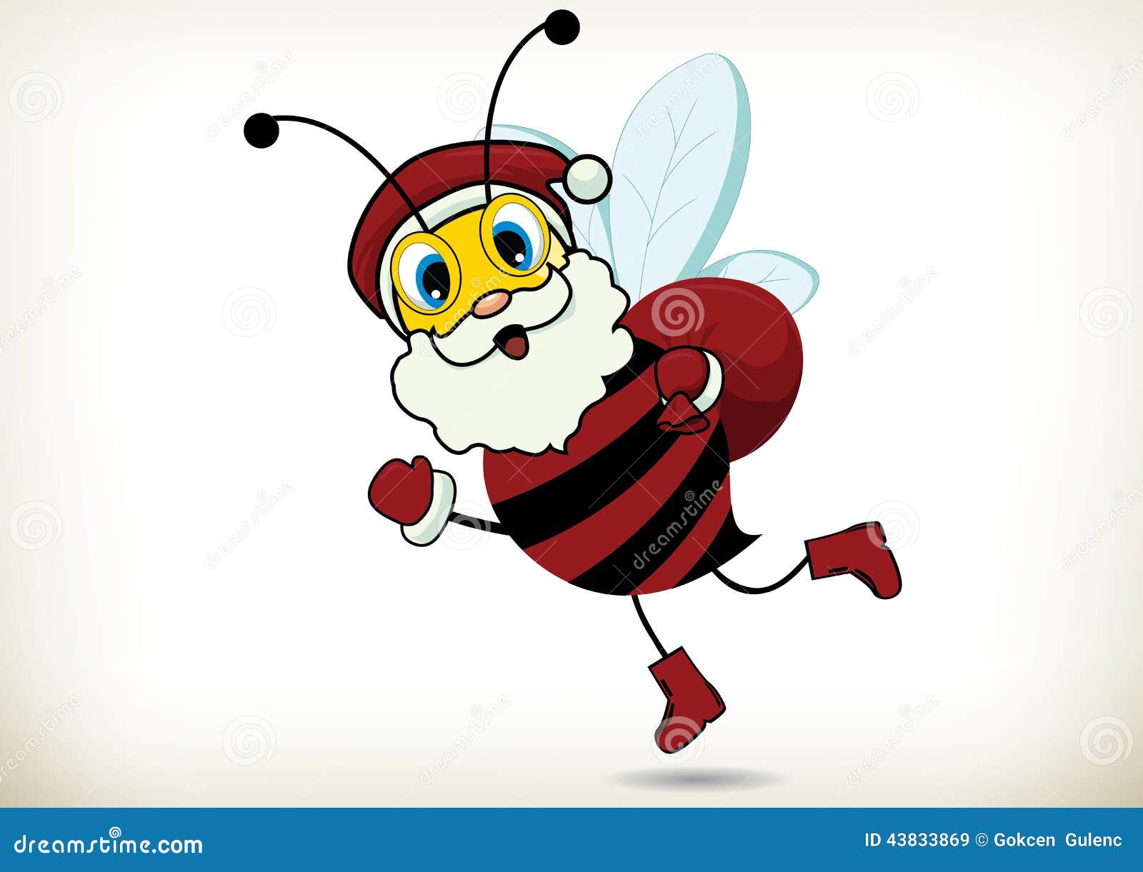 Santa Bee stock vector. Illustration of year, merry, character - 43833869