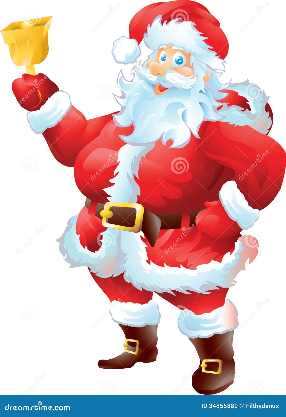 Santa with bell stock illustration. Illustration of character - 34855889
