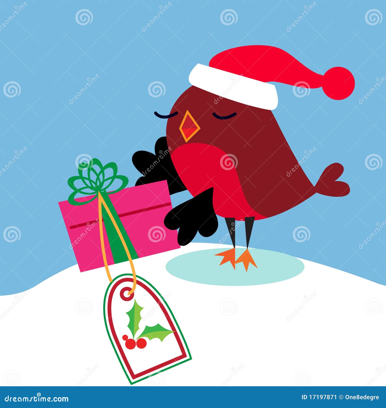 Santa bird christmas gift stock vector. Illustration of decorative ...