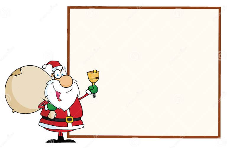 Santa with a blank sign stock vector. Illustration of copyspace - 17264296