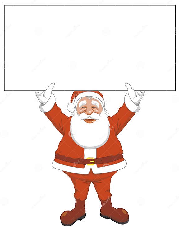 Santa with blank sign stock vector. Illustration of vector - 6446567