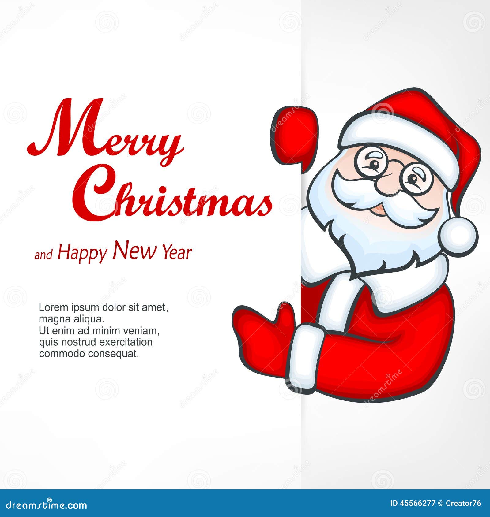 Santa And Blank Green Board Vector Illustration | CartoonDealer.com ...