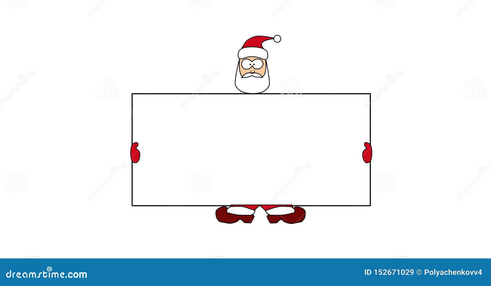 Santa and Blank White Poster. Vector Illustration Stock Vector ...