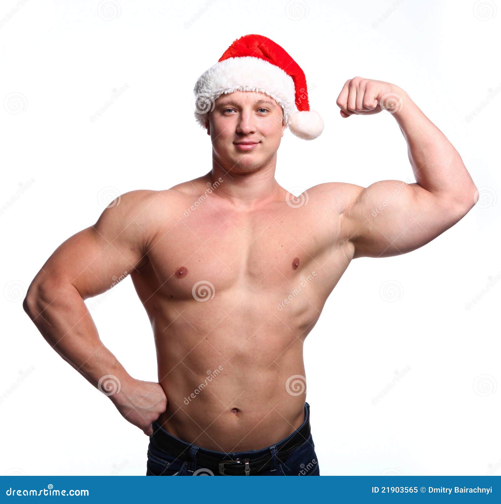 Santa bodybuilder stock image. Image of holiday, attractive - 21903565