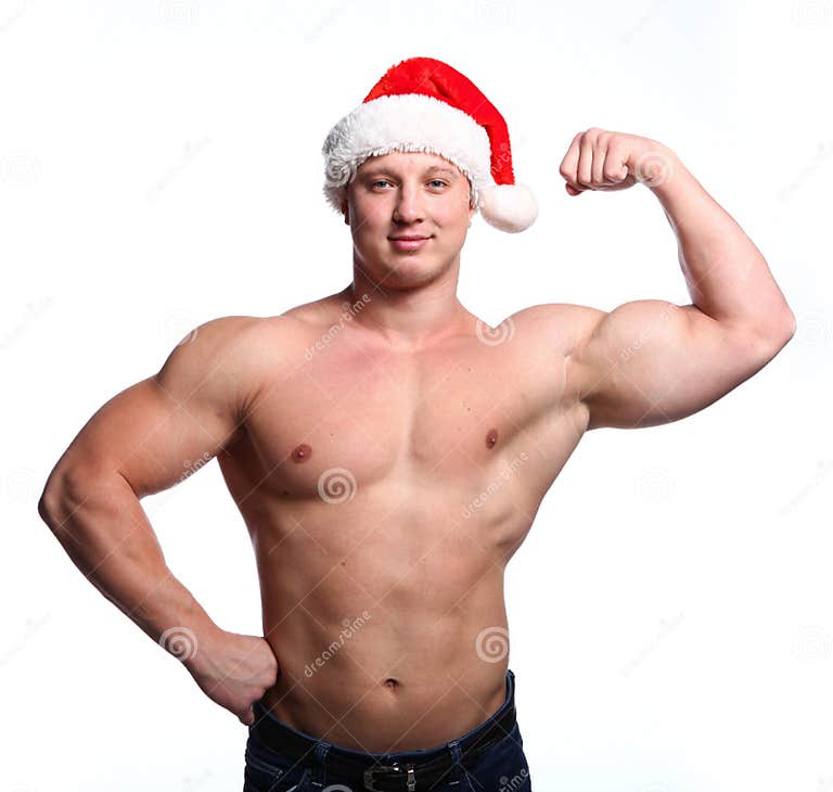 Santa bodybuilder stock image. Image of holiday, attractive - 21903565